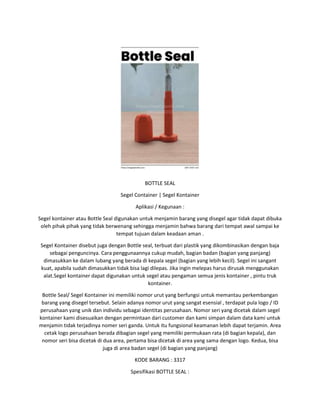 BOTTLE SEAL | DOCX