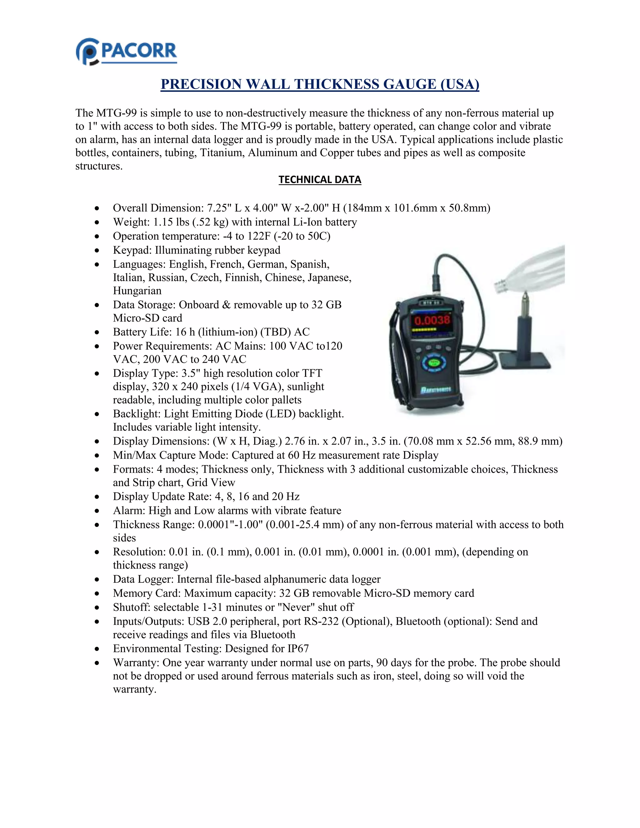 Bottles (pet, preform & glass) testing instruments | PDF