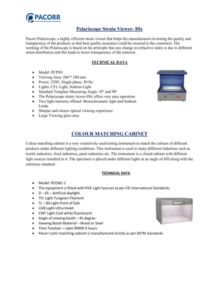 Bottles (pet, preform & glass) testing instruments | PDF