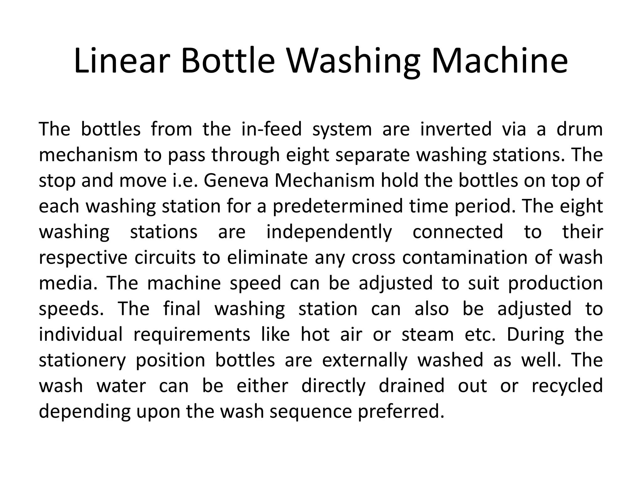 Bottle washing machinery | PPTX