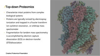 Bottom-up proteomics and top-down proteomics | PPTX