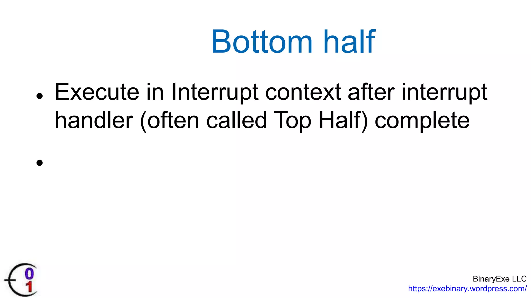 Bottom half in linux kernel | PPT