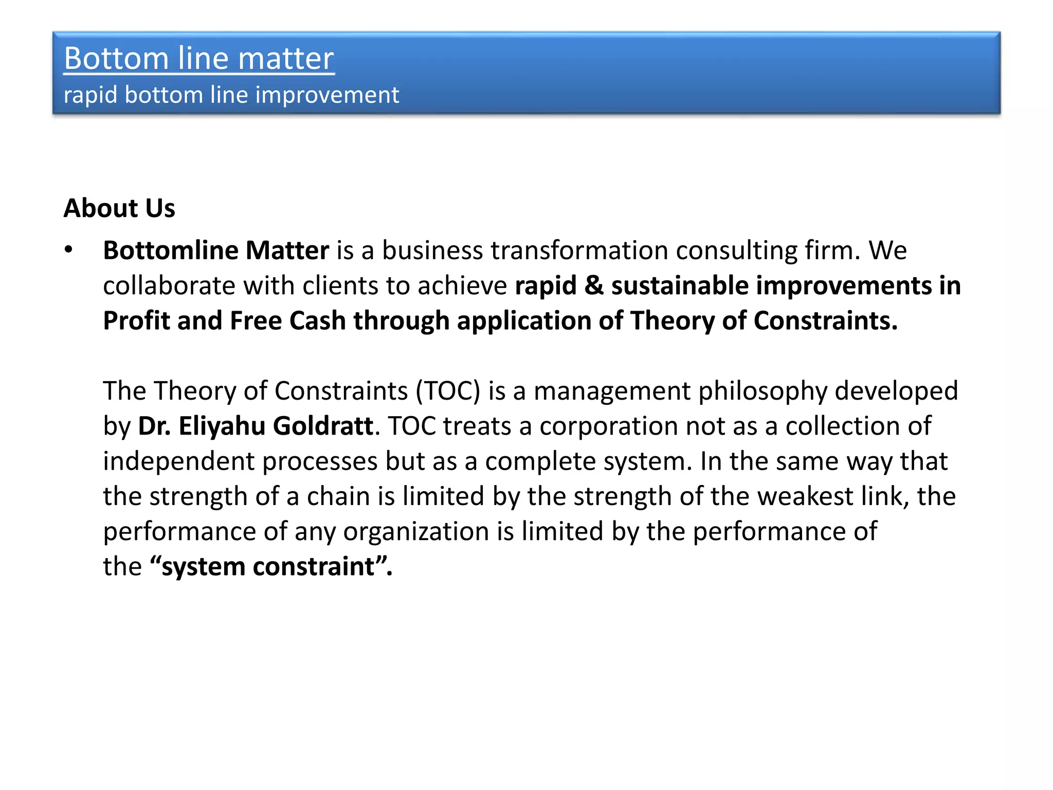 Bottom line matters | PPT