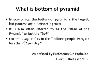 Bottom of pyramid approach in rural marketing sector | PPTX