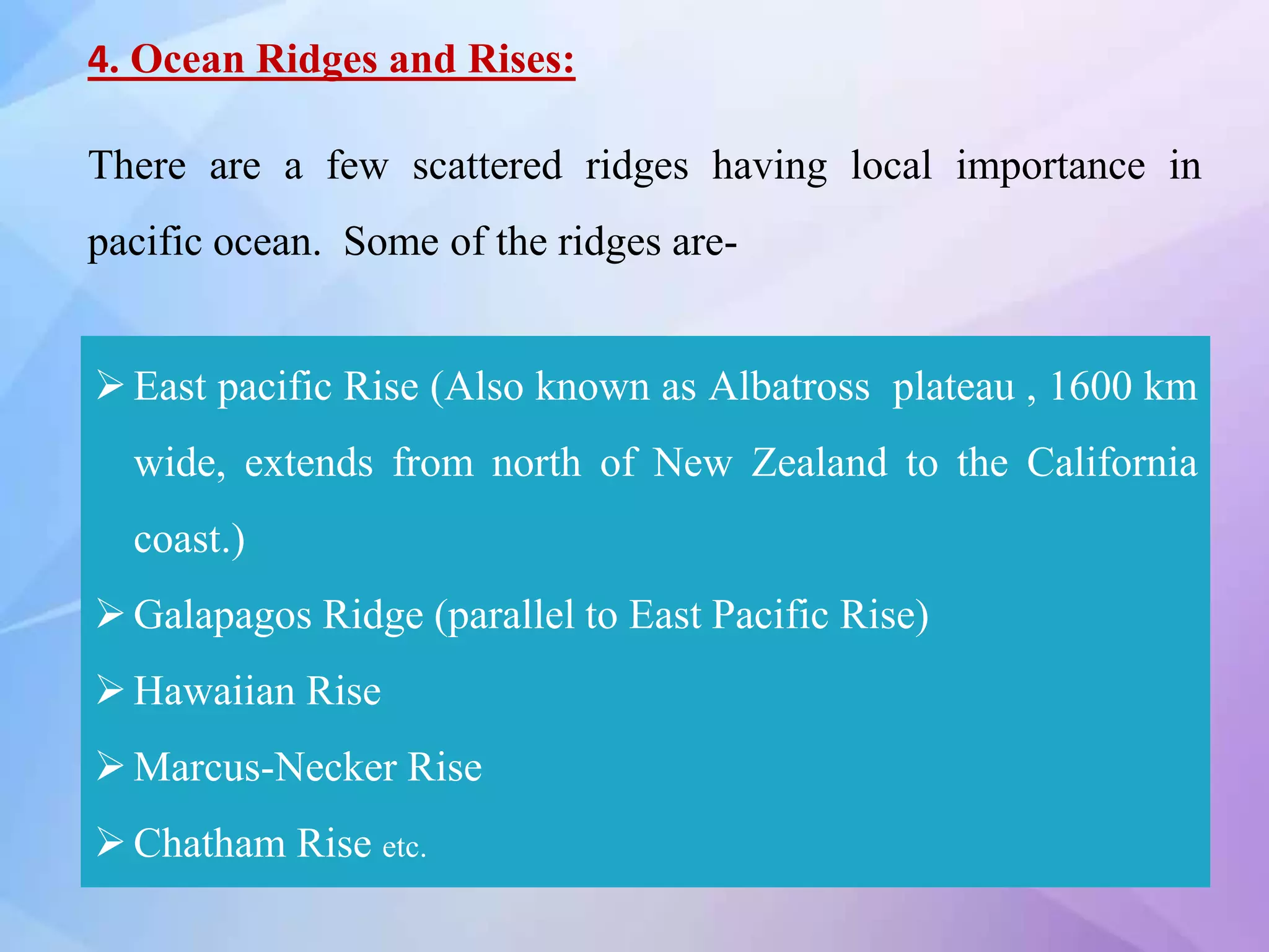 Bottom reliefs of pacific ocean | PPTX