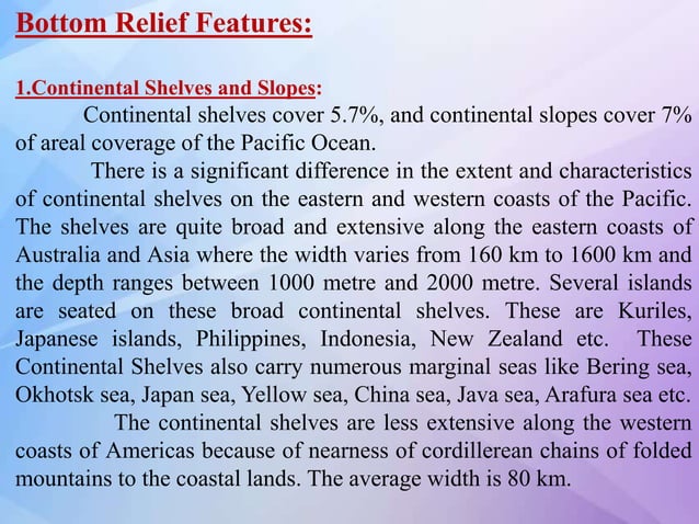 Bottom reliefs of pacific ocean | PPTX