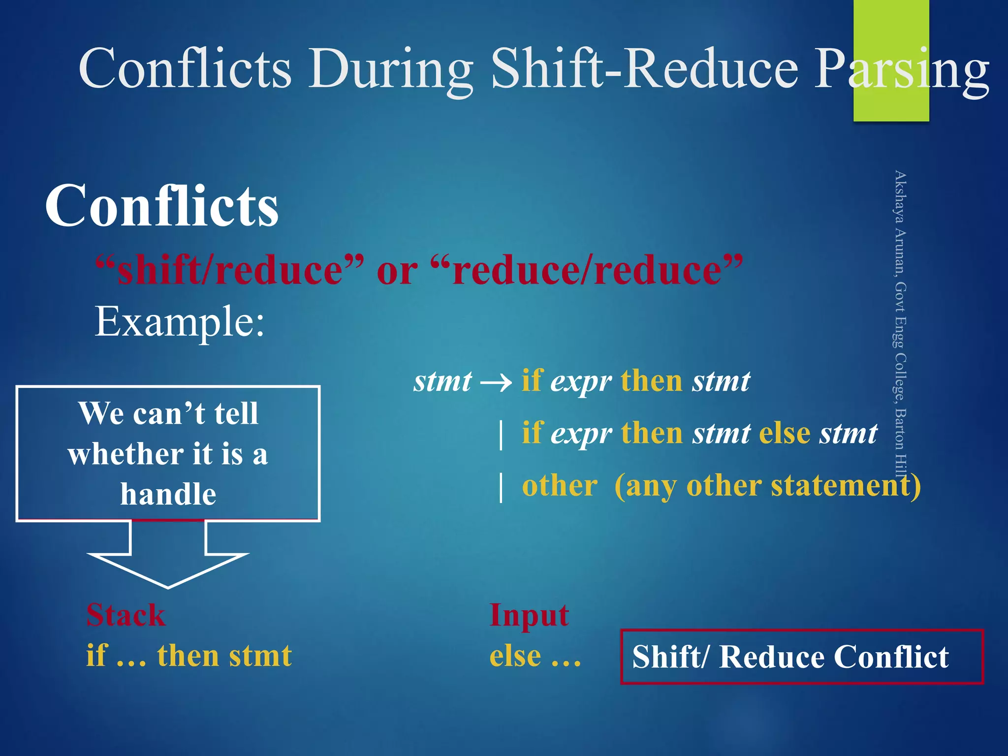 Bottom up parser | PDF