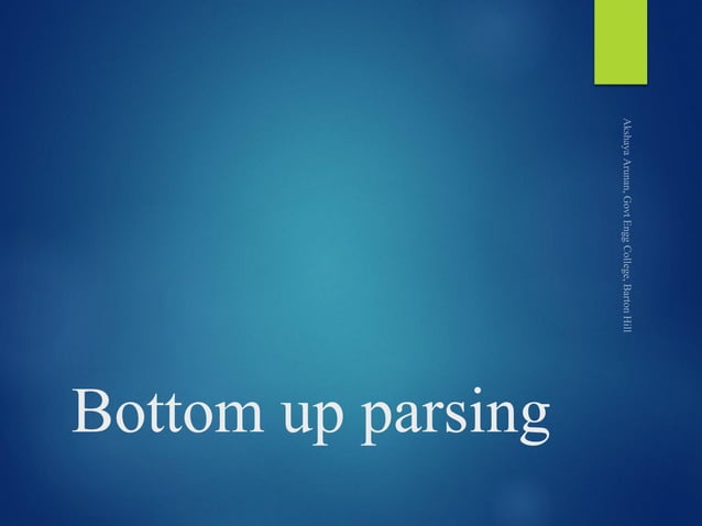 Bottom up parser | PDF | Programming Languages | Computing