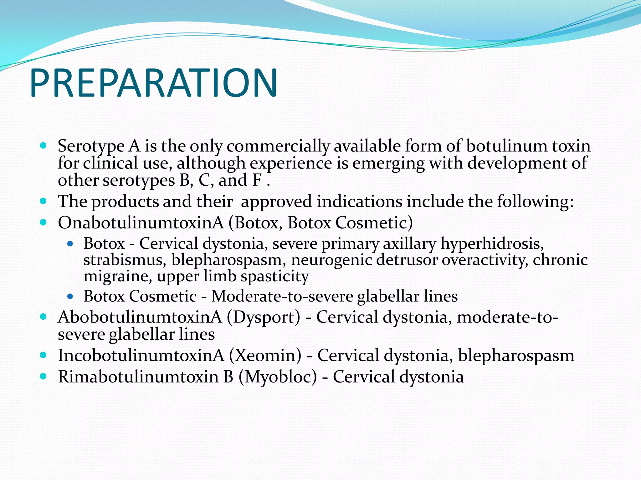 Botulinum toxin in dermatology ppt | PPTX