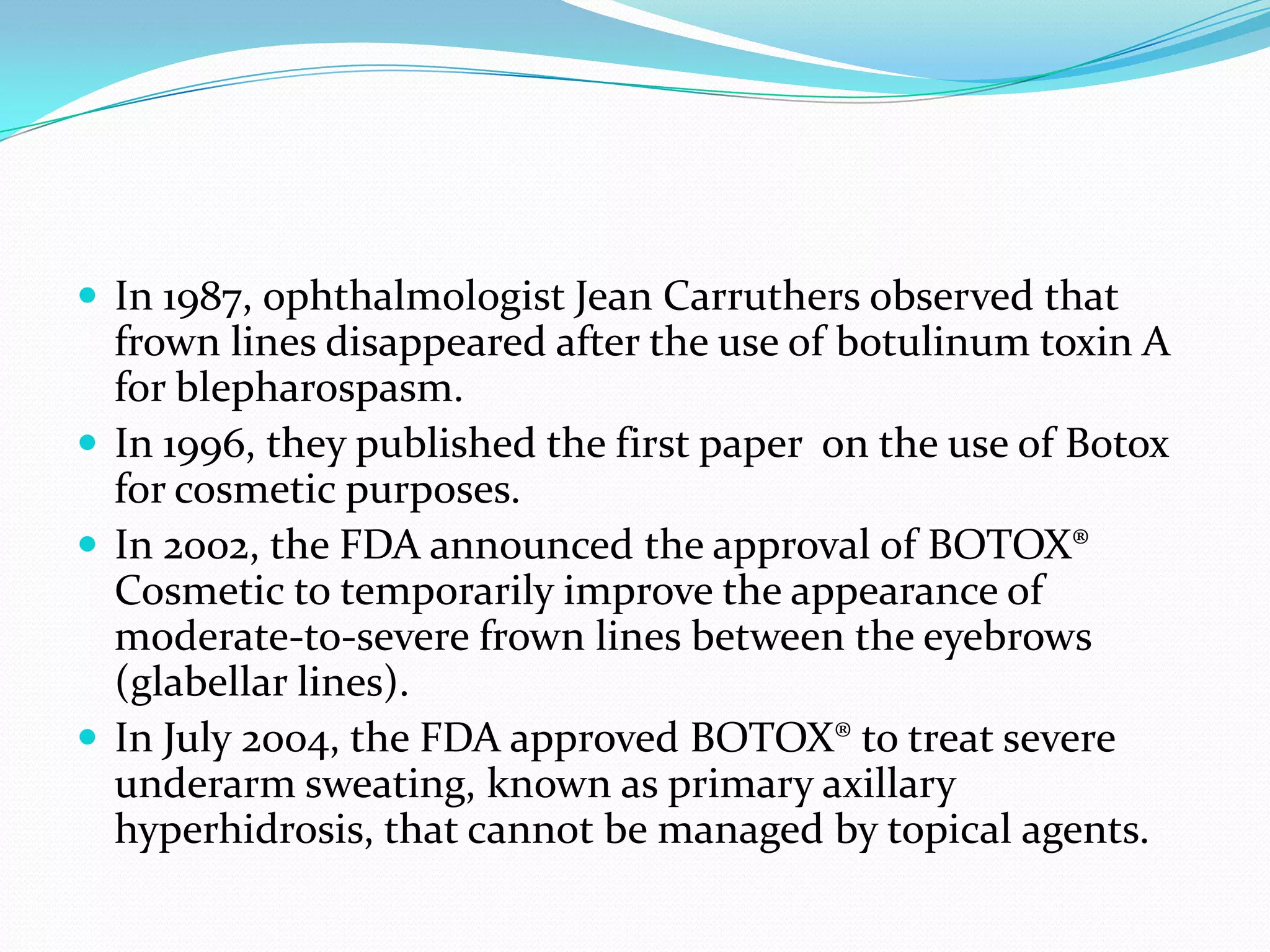 Botulinum toxin in dermatology ppt | PPTX