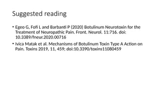 Botulinum toxin in treating chronic pain.pptx | Brain and Nervous ...