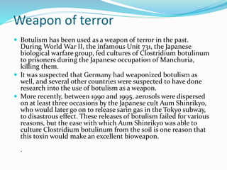 Botulism/ Clostridium botulinum.ppt prepared by Dr PRINCE C P. | PPTX