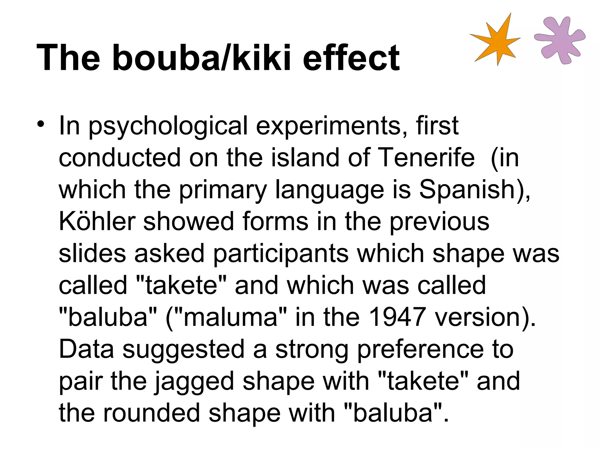 The Bouba Kiki effect | PPT