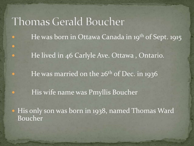 Boucher thomas gerald | PPT