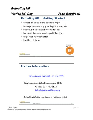 Retooling HR: John Boudreau | PDF