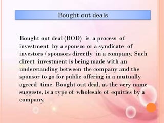 Bought out deal | PPT