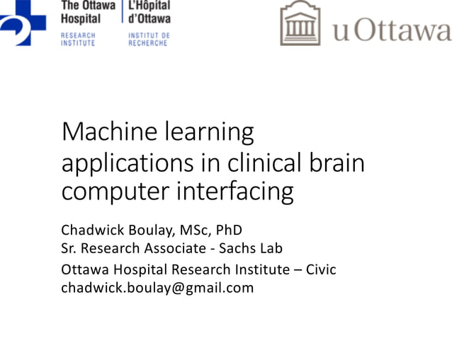 Machine learning applications in clinical brain computer interfacing | PPT