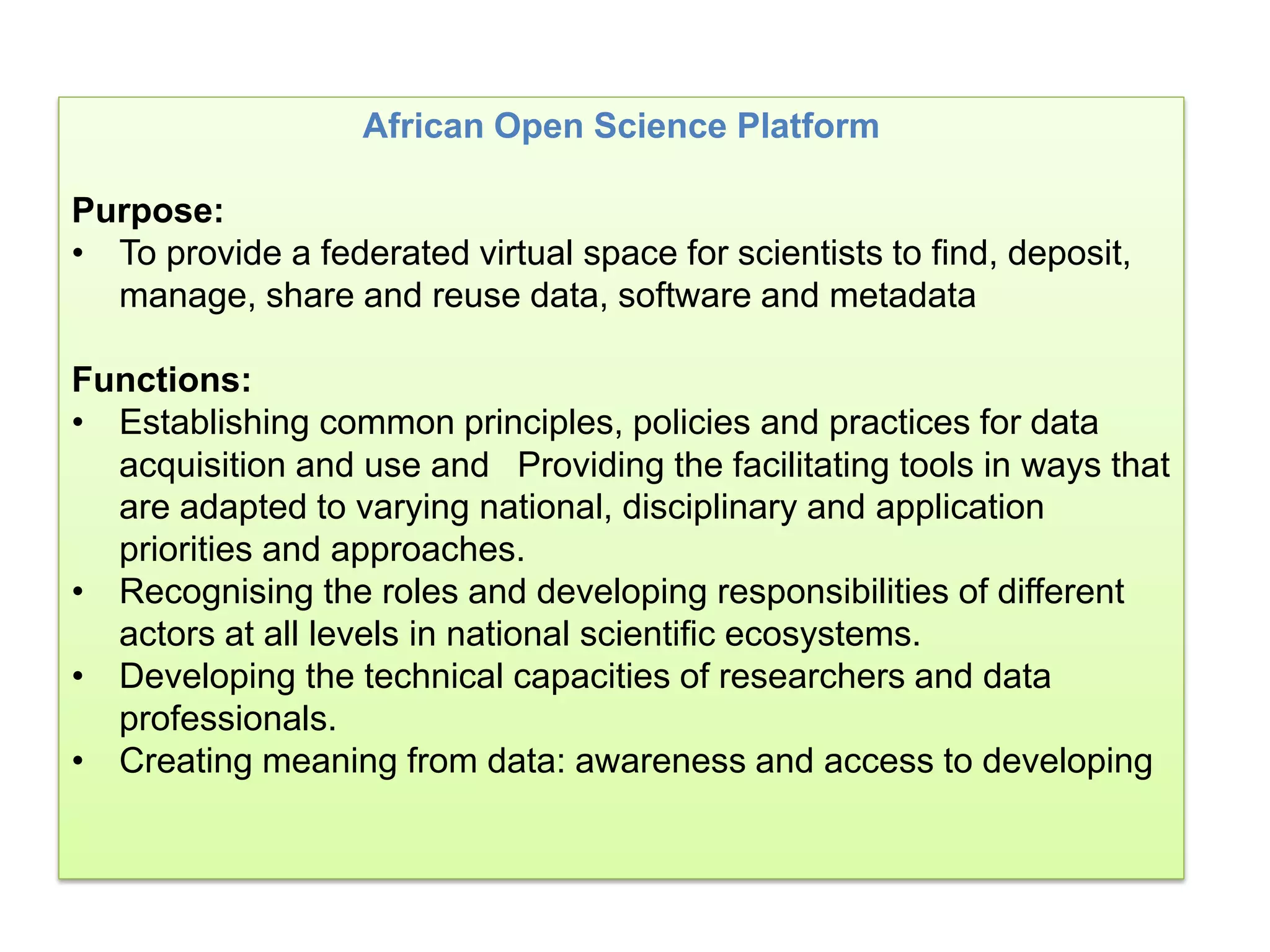 African Open Science Platform | PPT