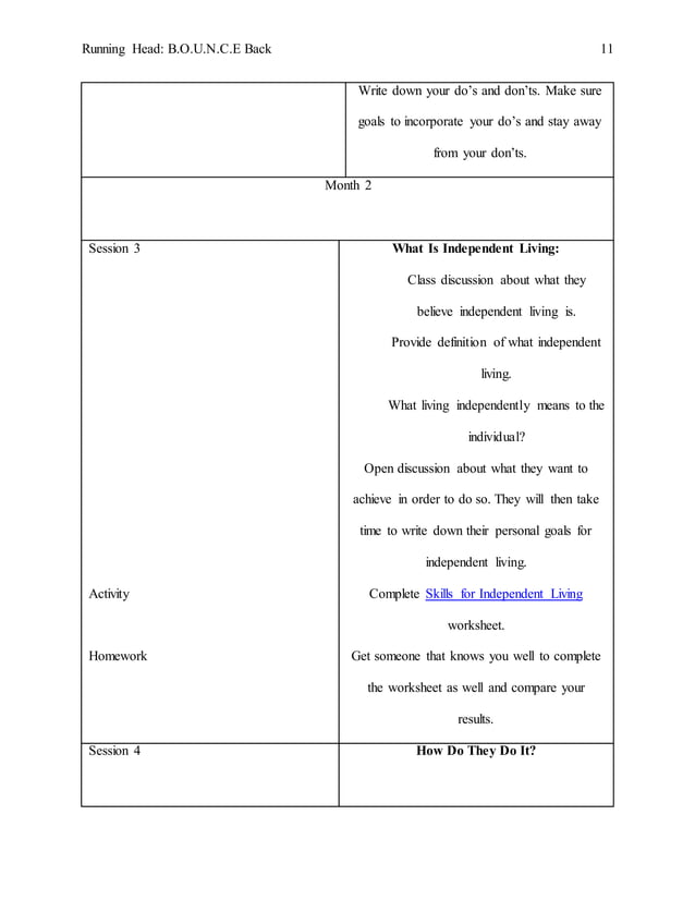 B.O.U.N.C.E Back Program Proposal | DOCX | Parenting Teens | Parenting