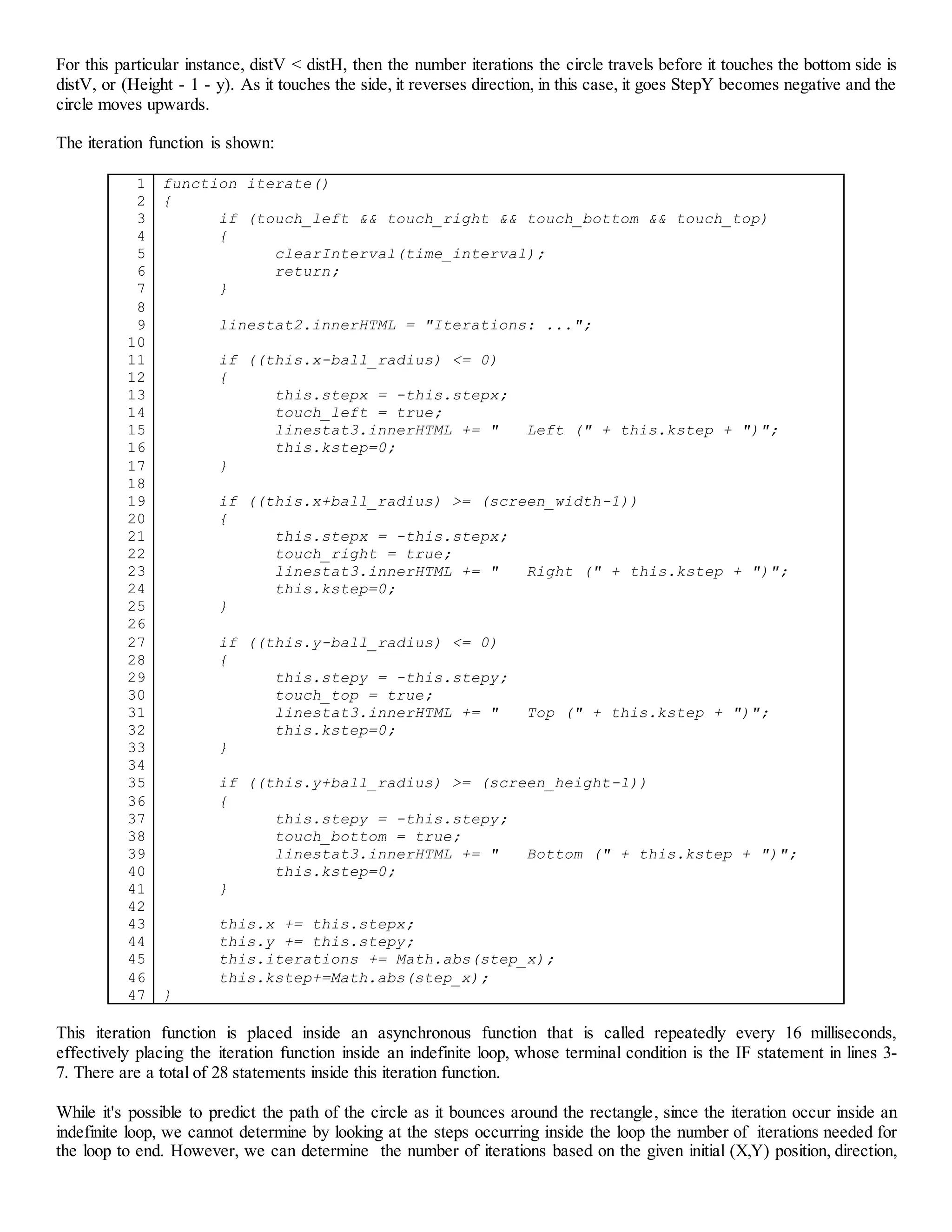 Bouncing circle | PDF