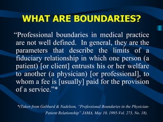 Crossing Professional Boundaries