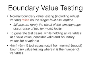 Boundary Value Testing [7] - Software Testing Techniques (CIS640) | PPT