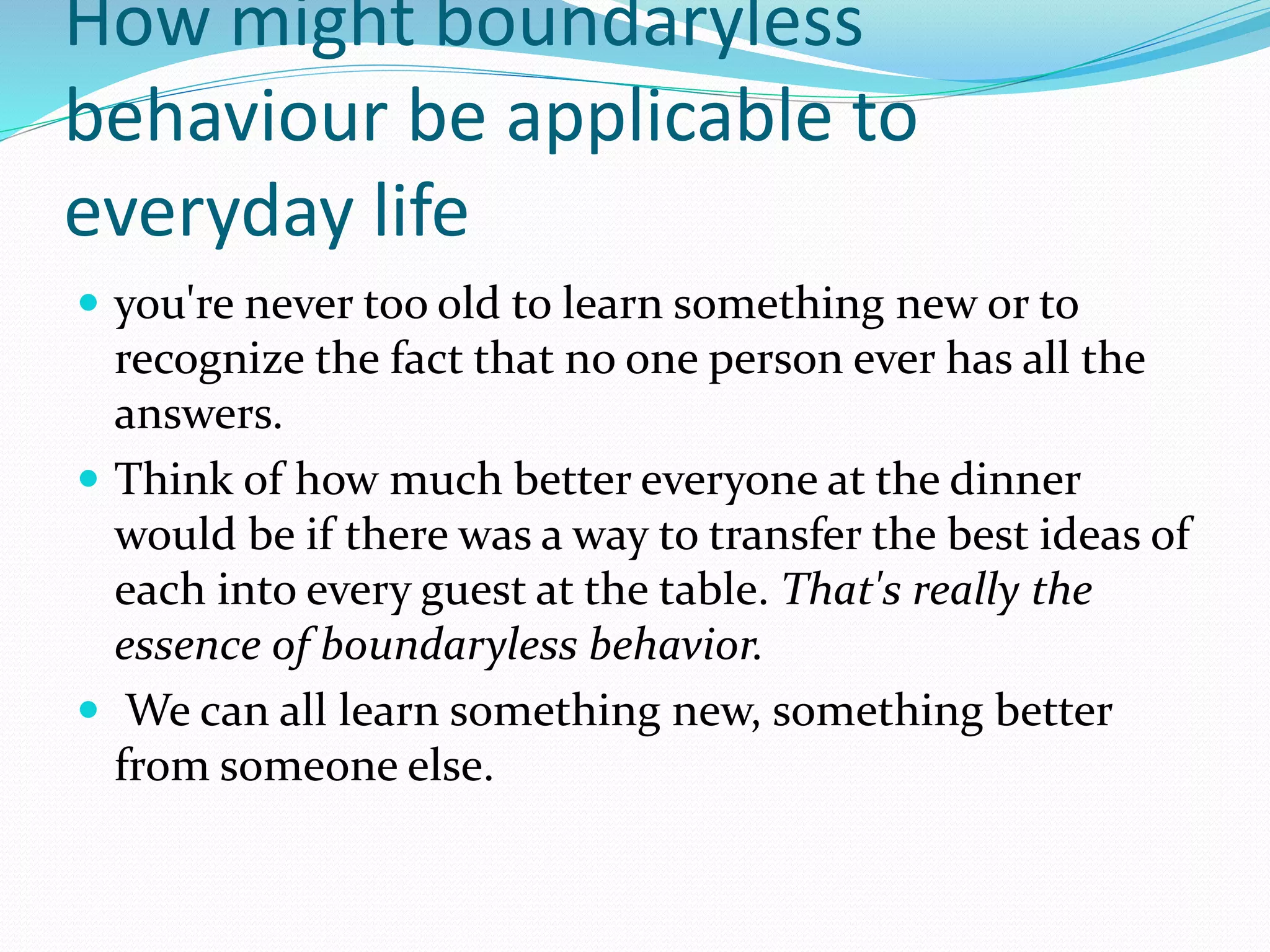 Boundaryless Behaviour | PPTX