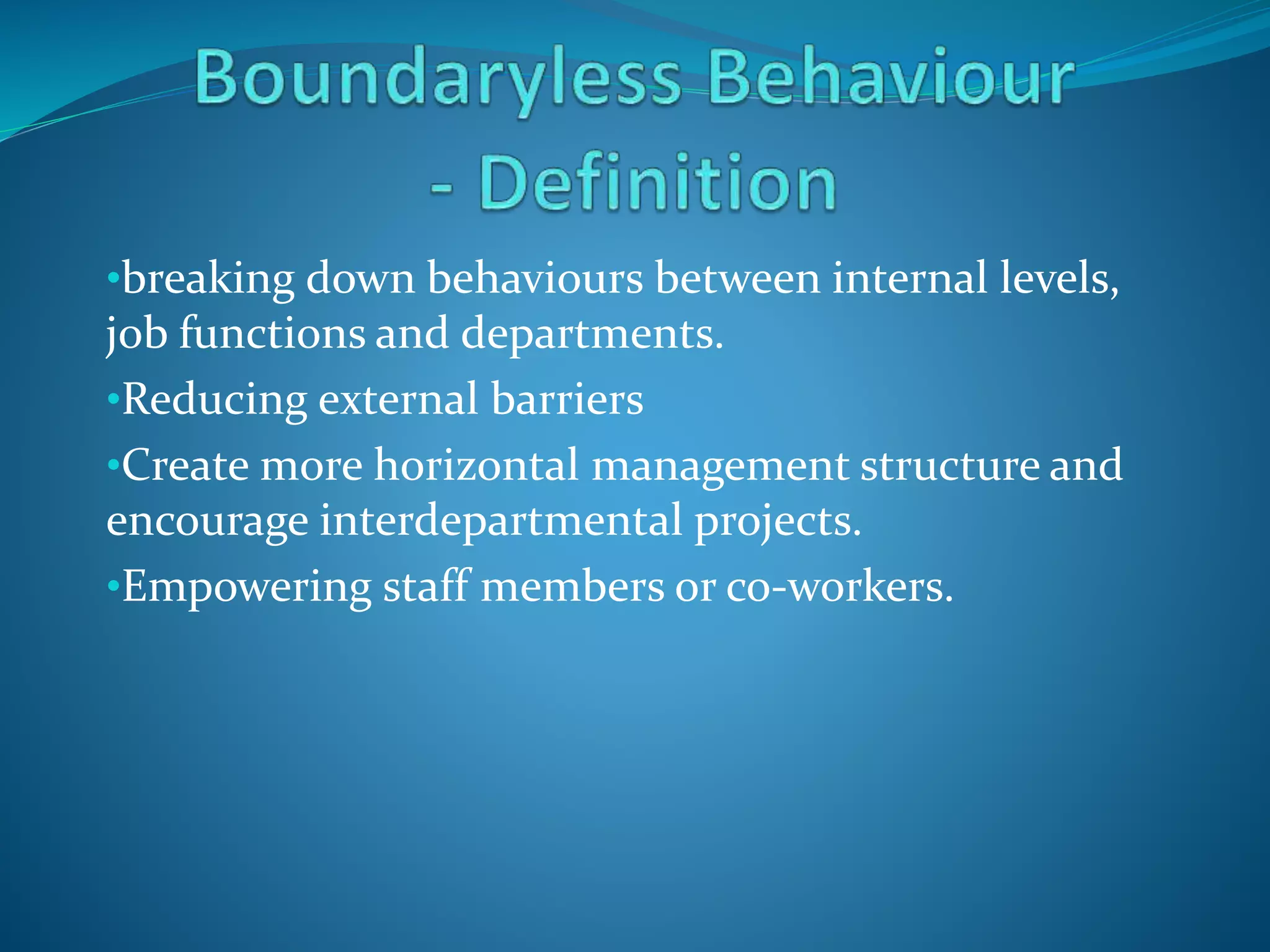 Boundaryless Behaviour | PPT