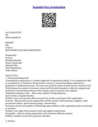 Boundaryless Organisation | PDF