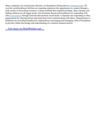 Boundaryless Organisation | PDF