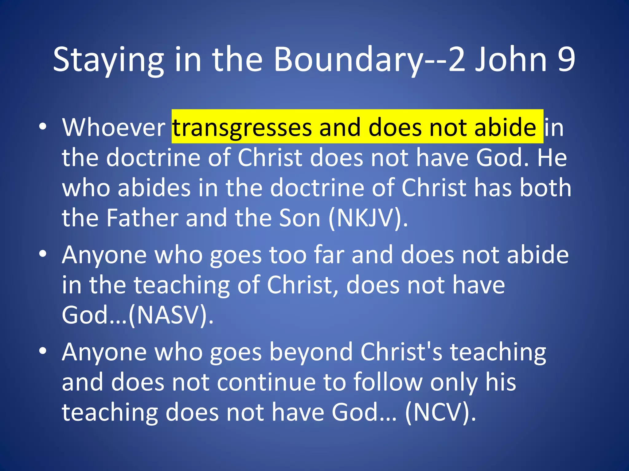 Boundary of God | PPTX