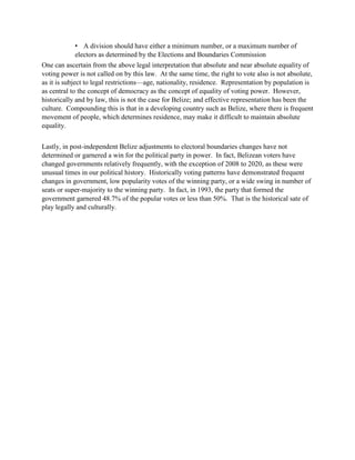 BOUNDARY REDISTRICTING BELIZE: Legal Framework 2004/2005 | DOCX