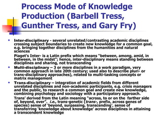 Boundary spanning – knowledge across | PPT | Science