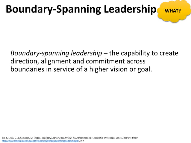 Boundary spanning leadership slideshare | PPTX | Business ...