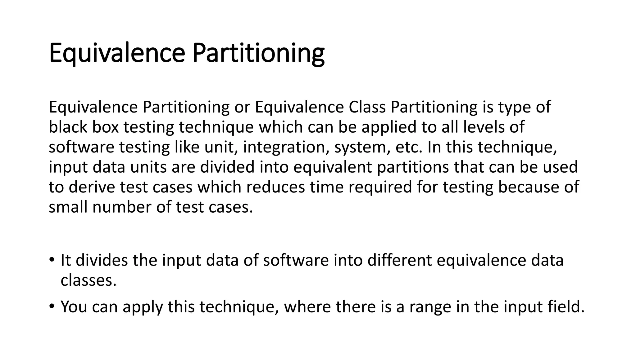 Boundary Value Analysis And Equivalence Class Partitioning Testing pptx