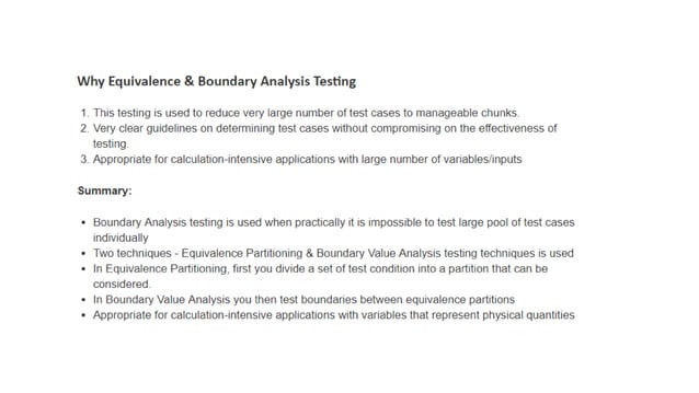Boundary Value Analysis And Equivalence Partitioning With Examples 1 2pptx