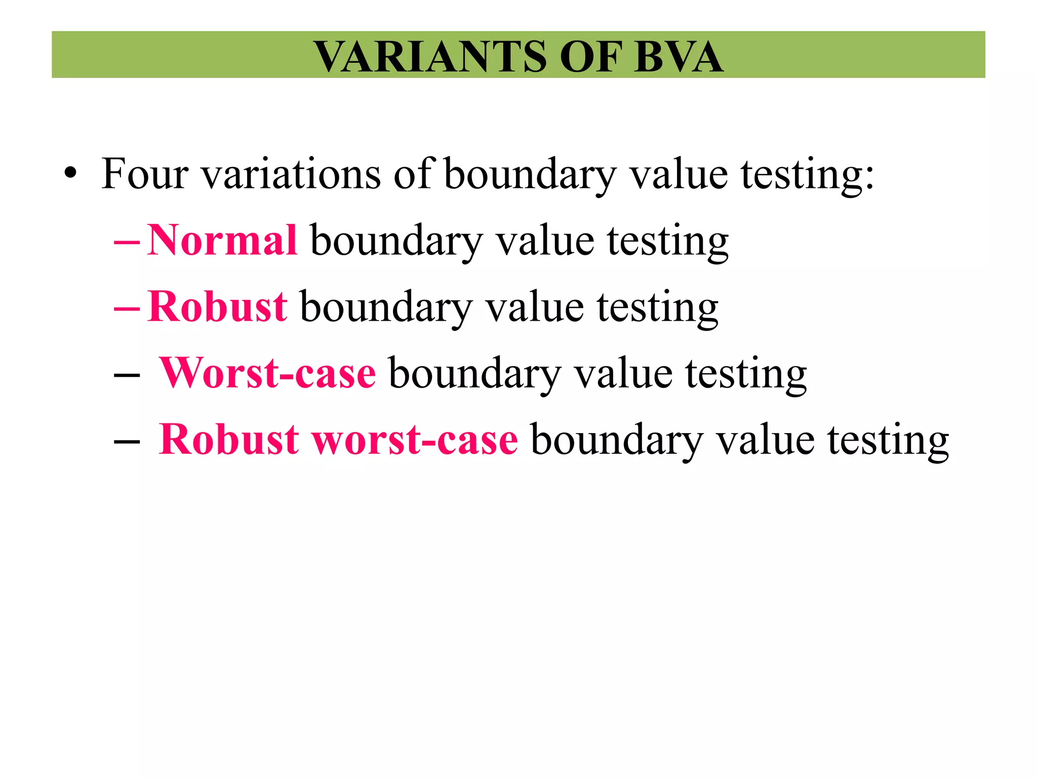 Software Testing Boundary Value Analysis Equivalent Class Partition Decision Table Ppt