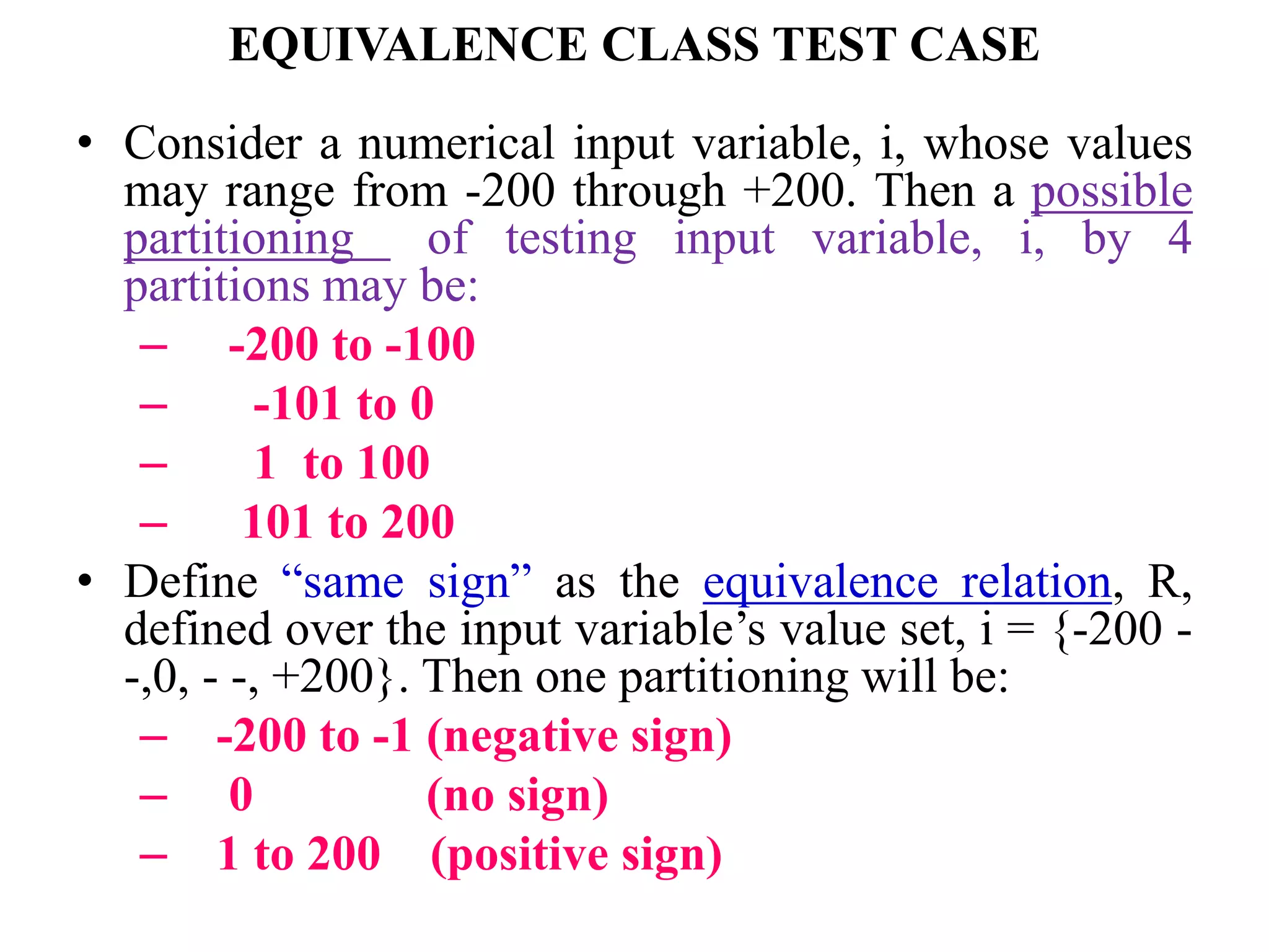 Software Testing Boundary Value Analysis Equivalent Class Partition Decision Table Ppt