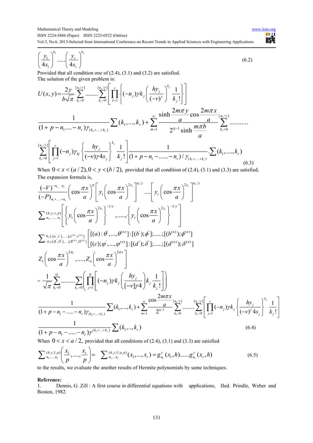 Boundary value problem and its application in i function of multivariable | PDF