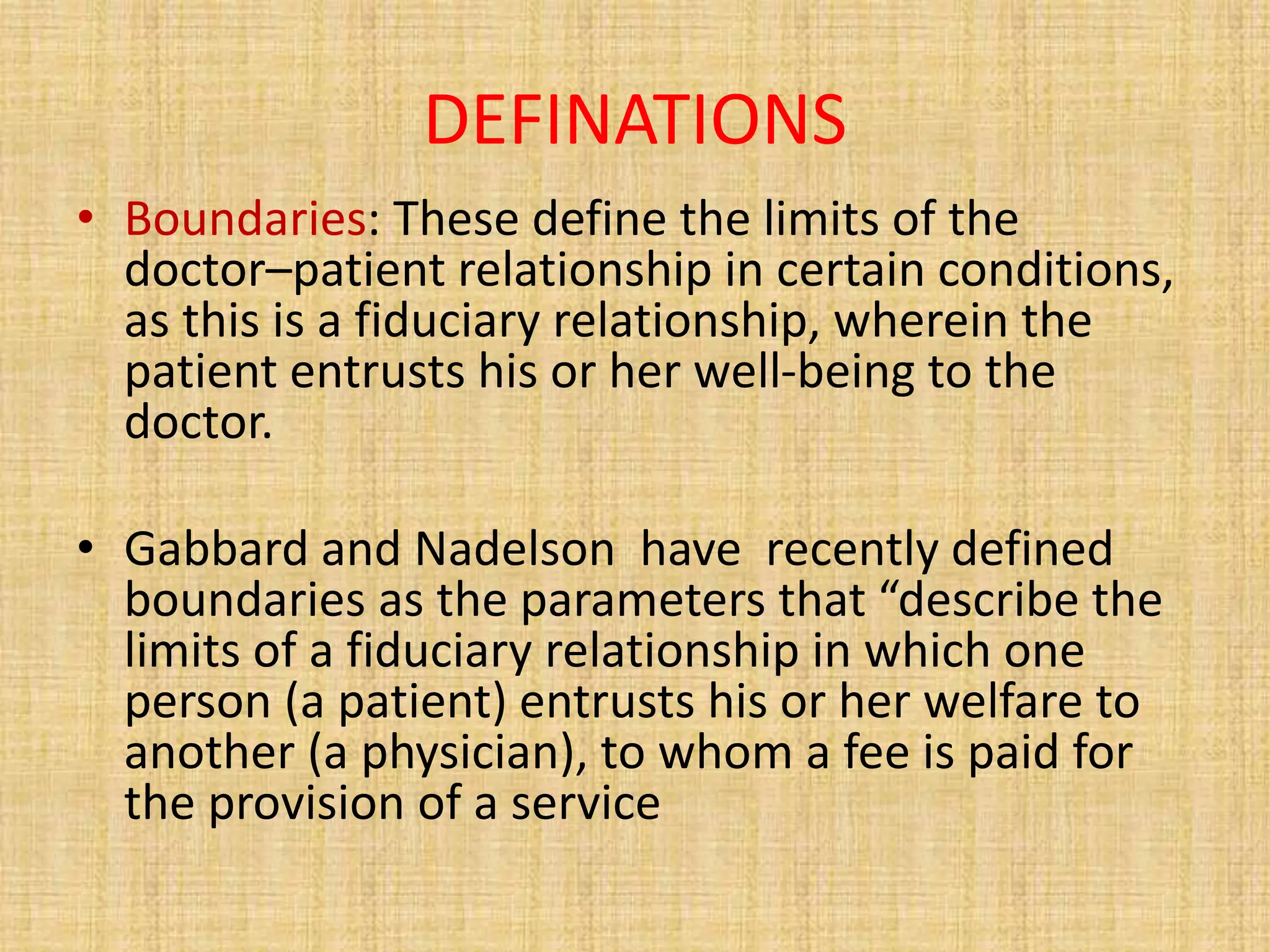 Boundary voilation in psychiatry | PPTX