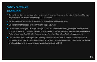 VAPORIZZATORE BOUNDLESS - CF - MANUALE D'USO | PPT