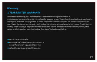 VAPORIZZATORE BOUNDLESS - CF - MANUALE D'USO | PPT