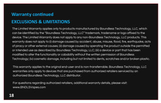 VAPORIZZATORE BOUNDLESS - CF - MANUALE D'USO | PPT