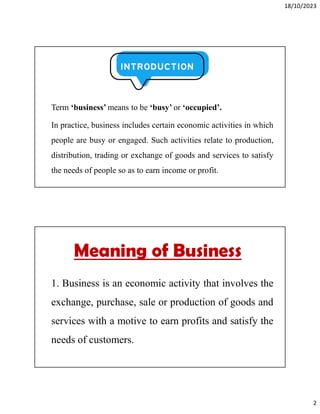 Introduction to Business PPT Notes | PDF