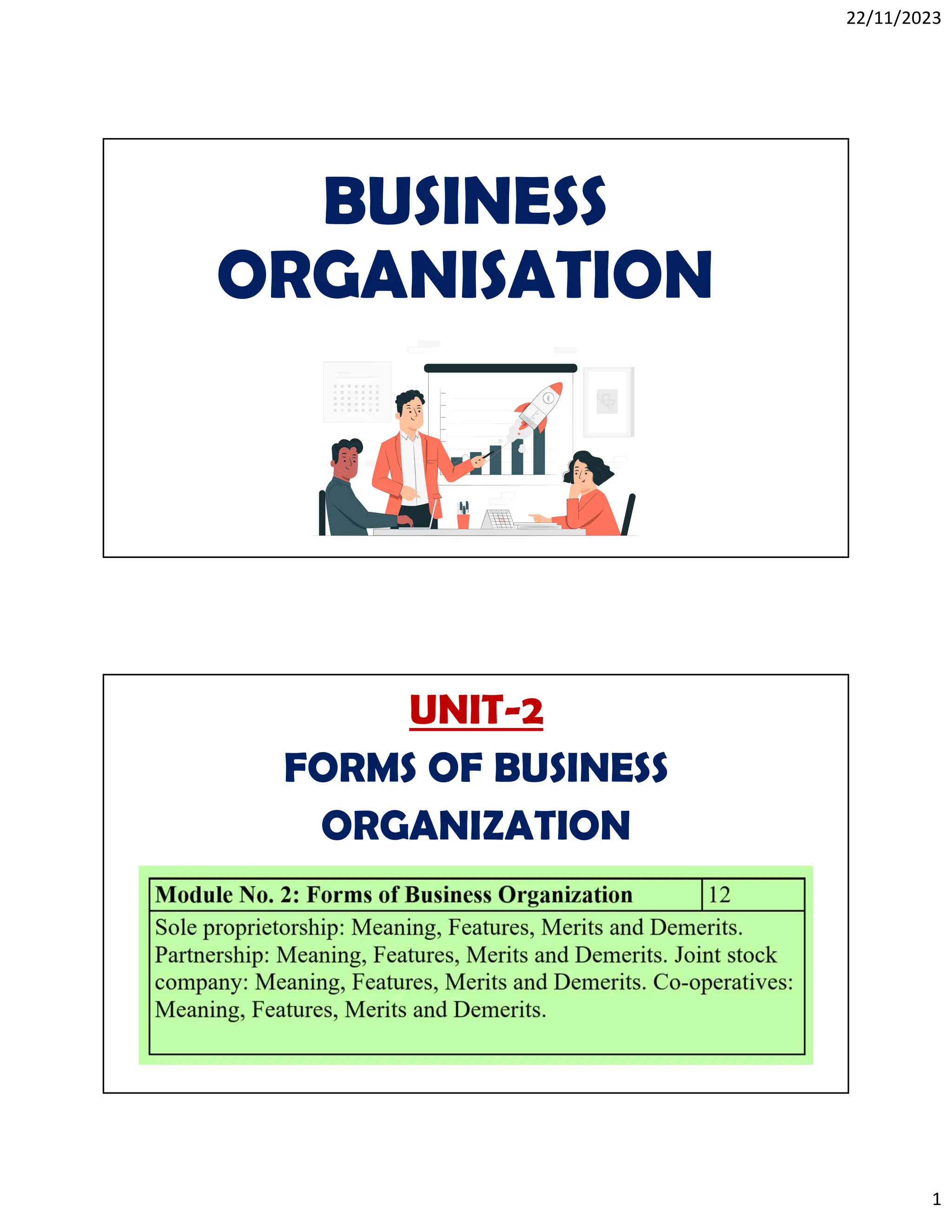Forms of Business Organization | PDF
