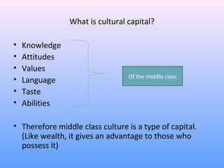 Bourdieu and Gerwitz- cultural capital | PPT