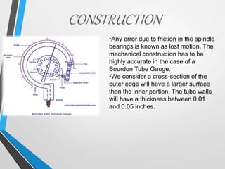 Bourdon pressure gauge | PPTX