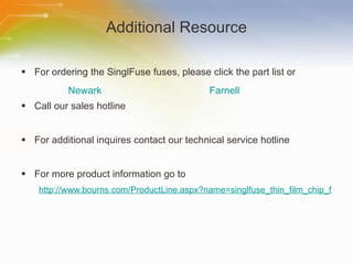 SinglFuse™ Thin Film Chip Fuses | PPT