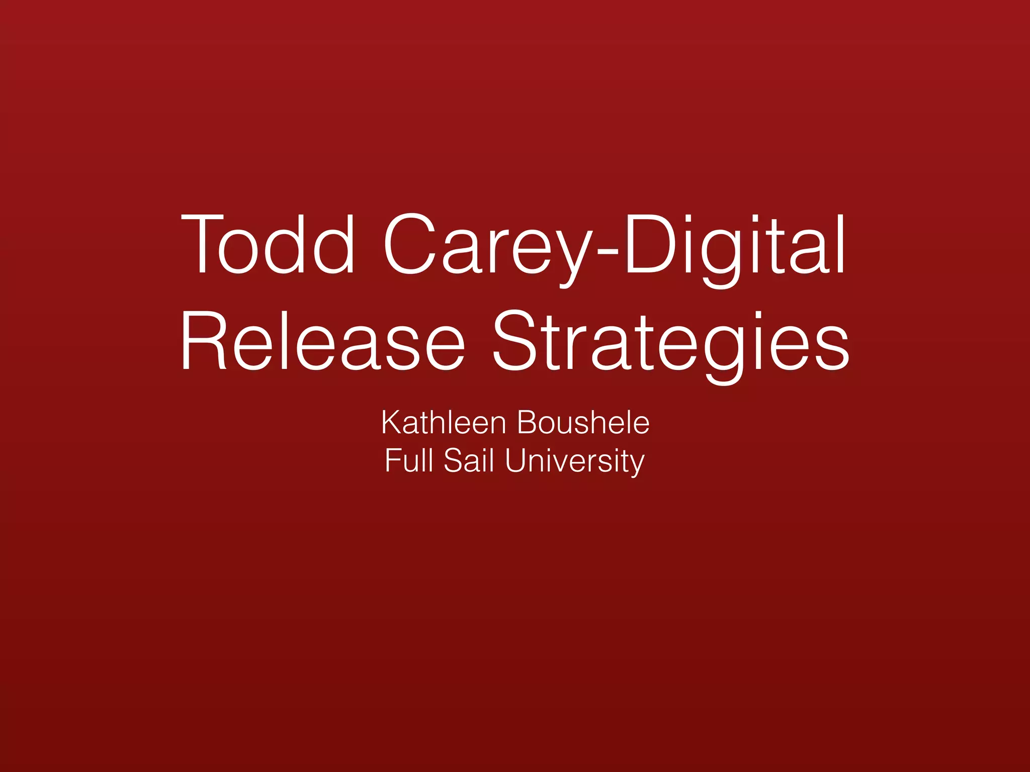 Digital Release Strategy | PDF