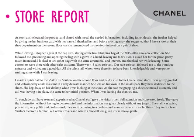 Mystery Shopping Report - Luxury Brands | PDF